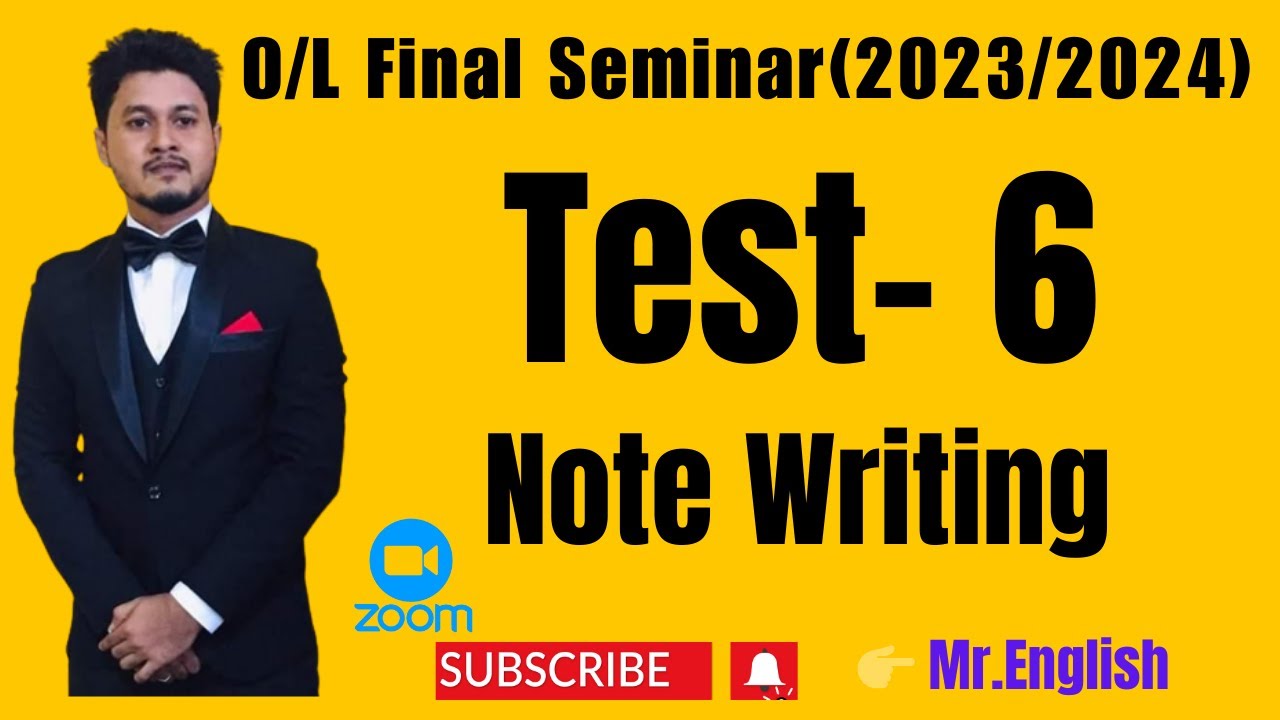 Test - 6 | Note writing | GCE O/L Examination | Tricks & Tips - YouTube