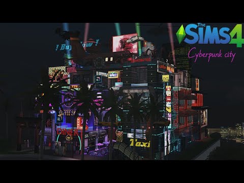 sims4) Cyberpunk city / speedbuild & screenshot / cc / 심즈4) 사이버펑크 시티🚁 ...