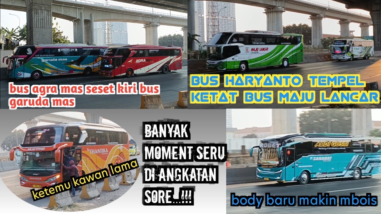 GOKIL...‼️ AGRAMAS Seset Kiri GARUDA MAS Dan Bus HARYANTO Tempel Ketat ...