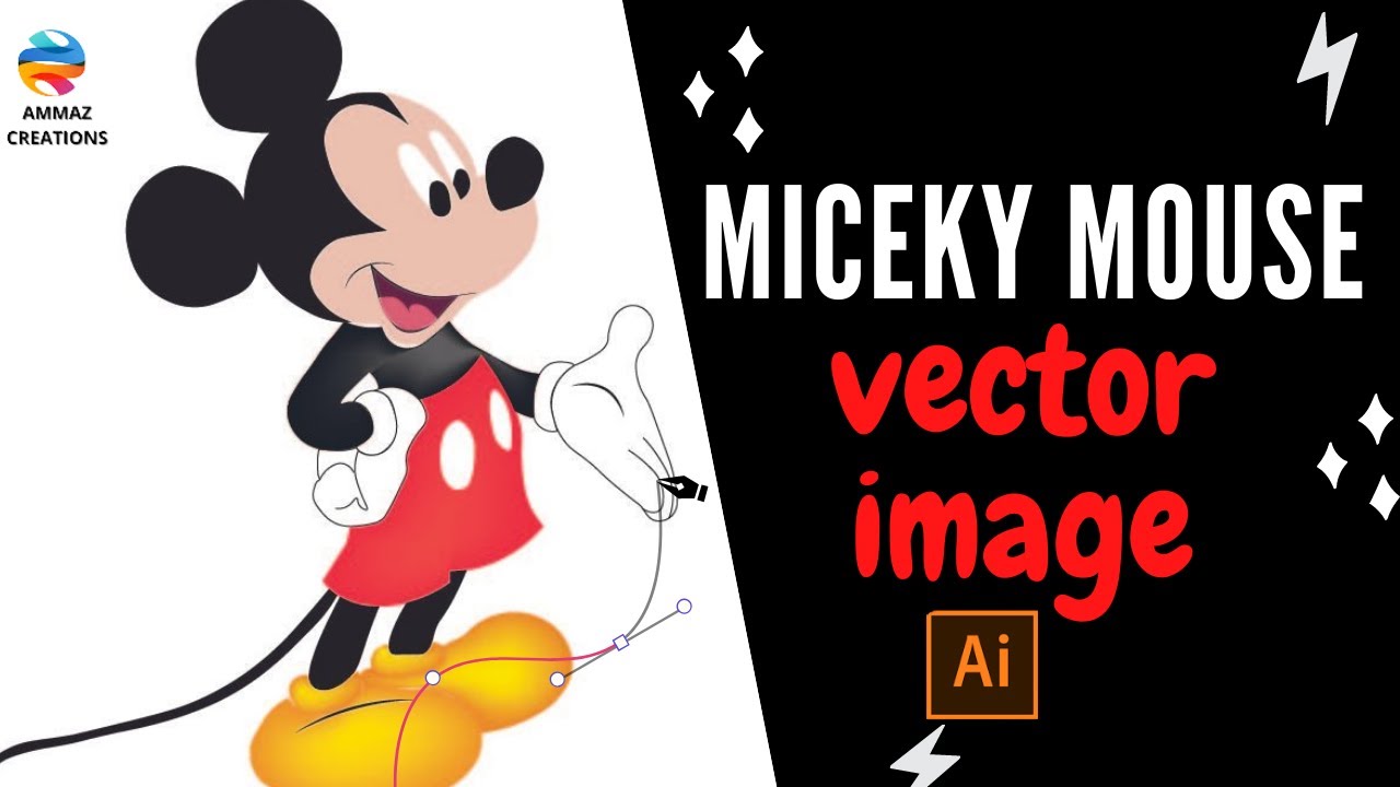 Mickey Mouse vector Image || #illustrator #vectorillustration # ...