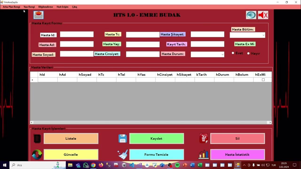C# FORM VE SQL SERVER || HASTA TAKİP SİSTEMİ 4 / 1 - YouTube