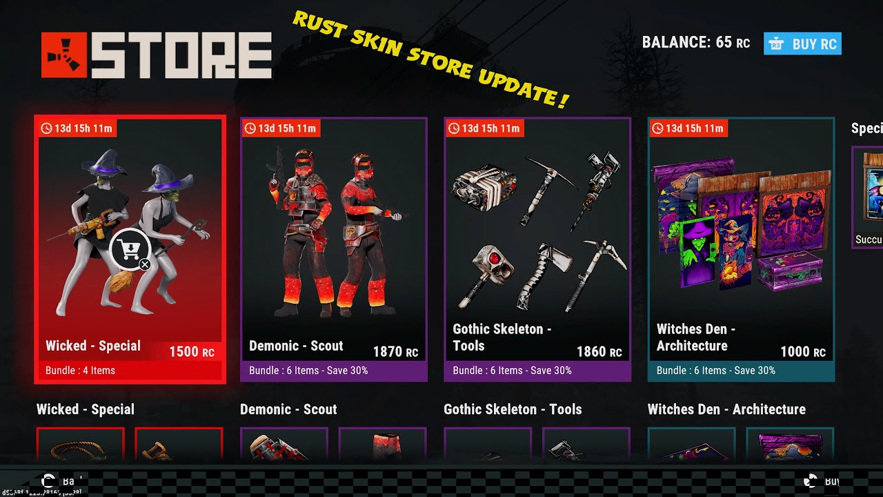 Rust skin store Halloween Update!!! - YouTube
