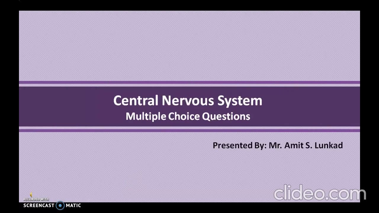 Human Anatomy And Physiology MCQ On Central Nervous System YouTube Human Anatomy And Physiology MCQ On Central Nervous System YouTube