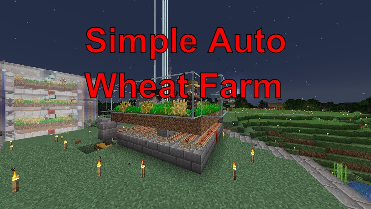 Simple Minecraft Auto Wheat Farm Tutorial For 1.20.4 - YouTube