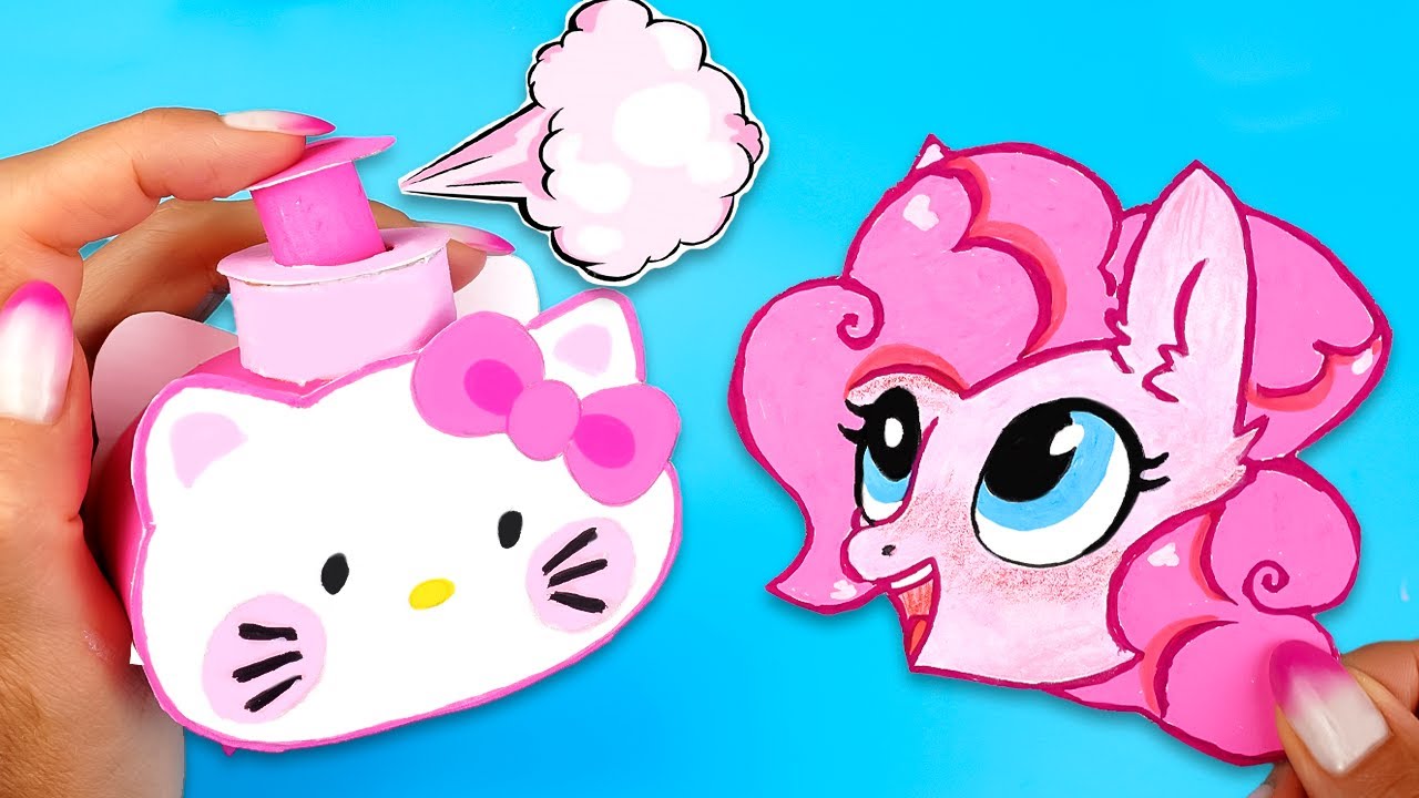 Красивая бумажная КОСМЕТИКА своими руками Духи Хэллой Китти из бумаги ...