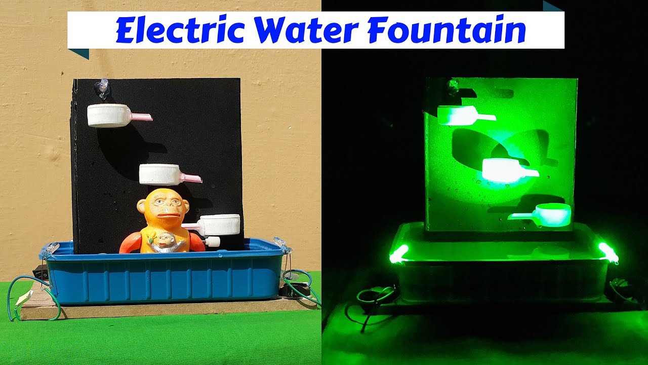 How to Make an Electric Tabletop Water Fountain with LED Light - YouTube