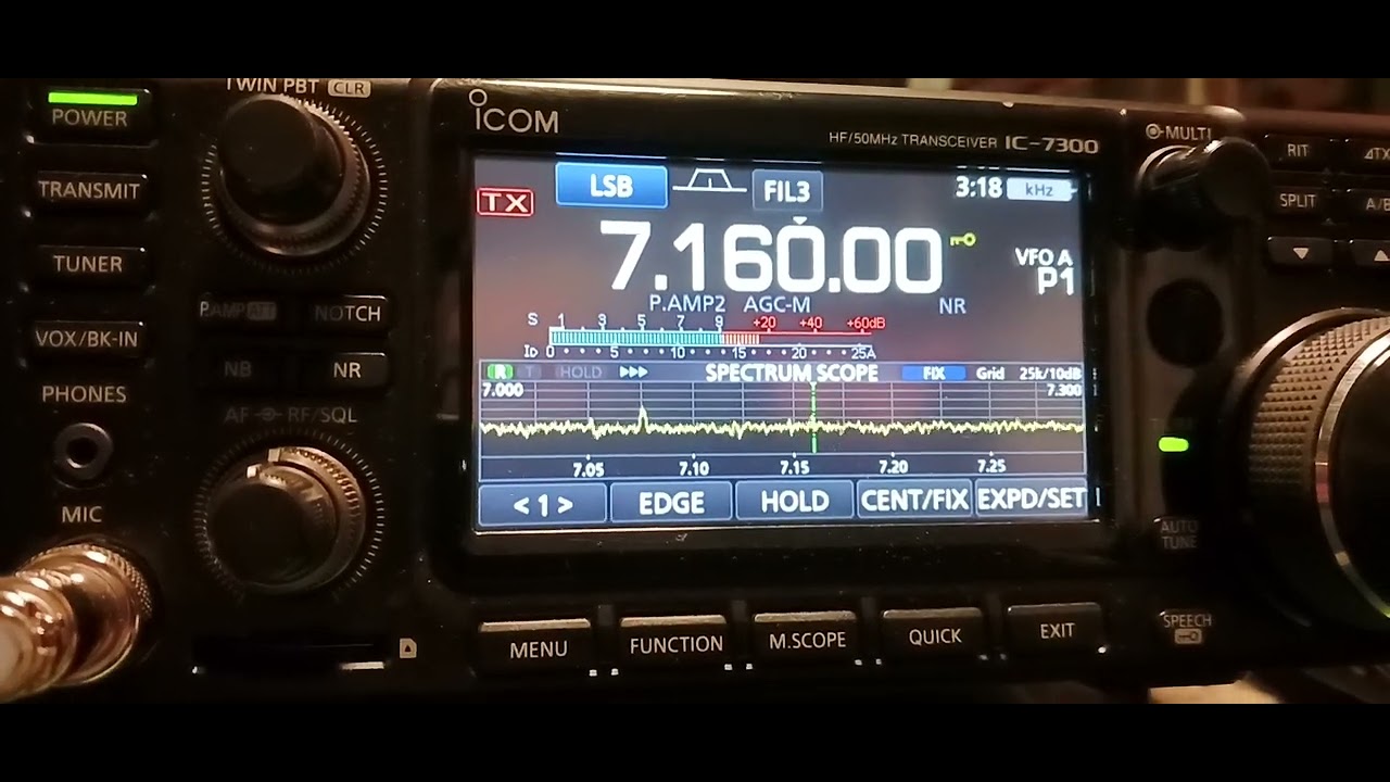 ICOM 7300 TALKING TO 2 FRIENDS IN SPAIN 🇪🇸 ON 40 METERS 2AM. EASTERN ...