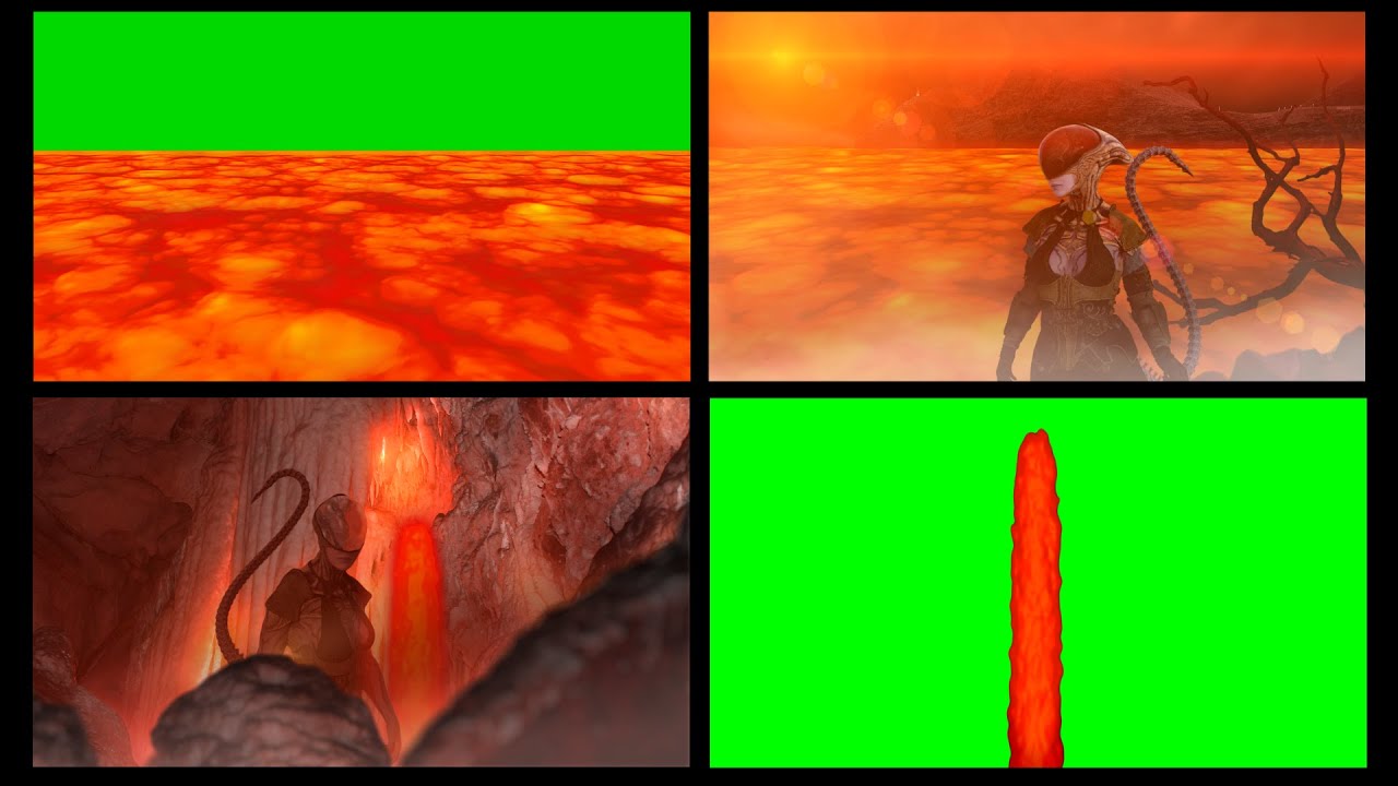 Lava Sea & Falls Free 4k Green Screen (Animated) - YouTube