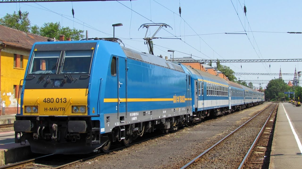 MÁV 480 013-as TRAXX a Tömörkény IC-vel indul Szegedről - YouTube
