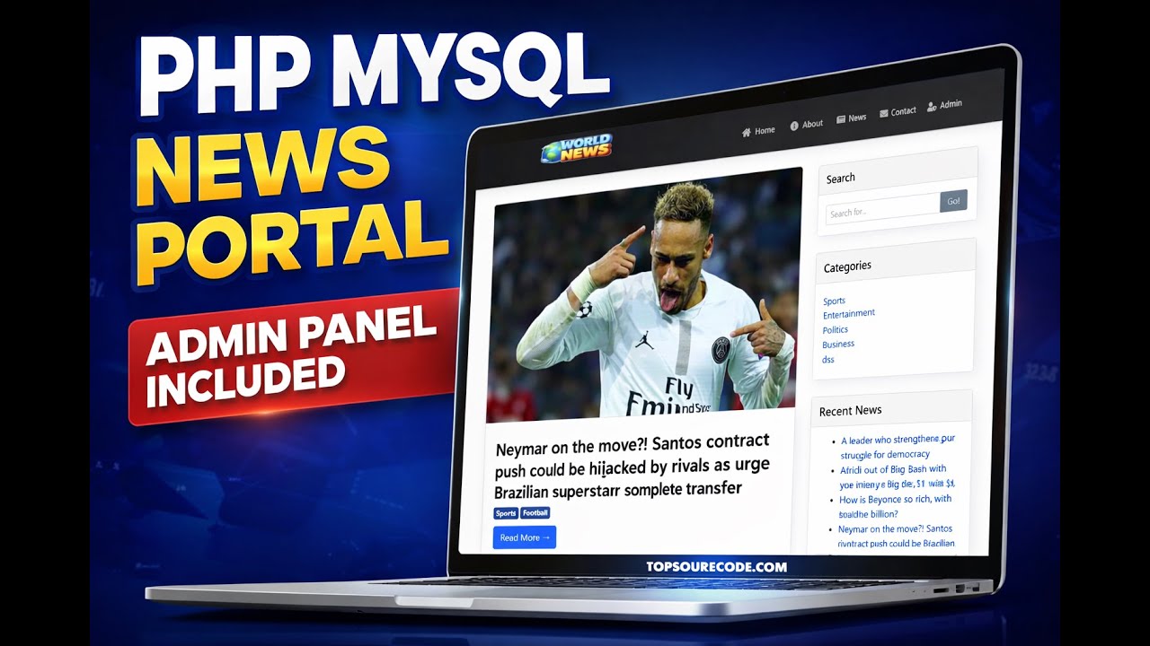 World News Portal Using PHP & MySQL | Dynamic Online News Website with ...