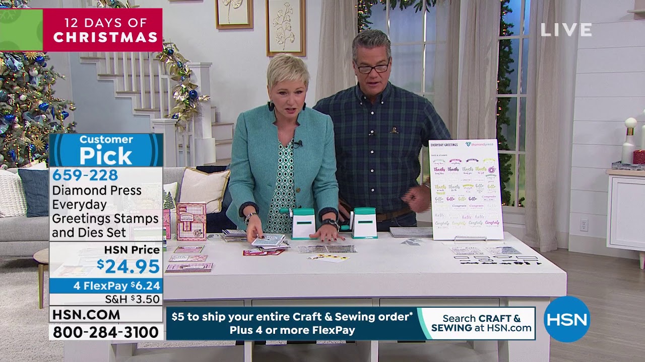 Diamond Press Everyday Greetings Stamp and Dies Set - YouTube