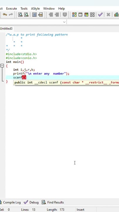 How to print following pattern in c programming language #c #coding #programming #shorts - YouTube