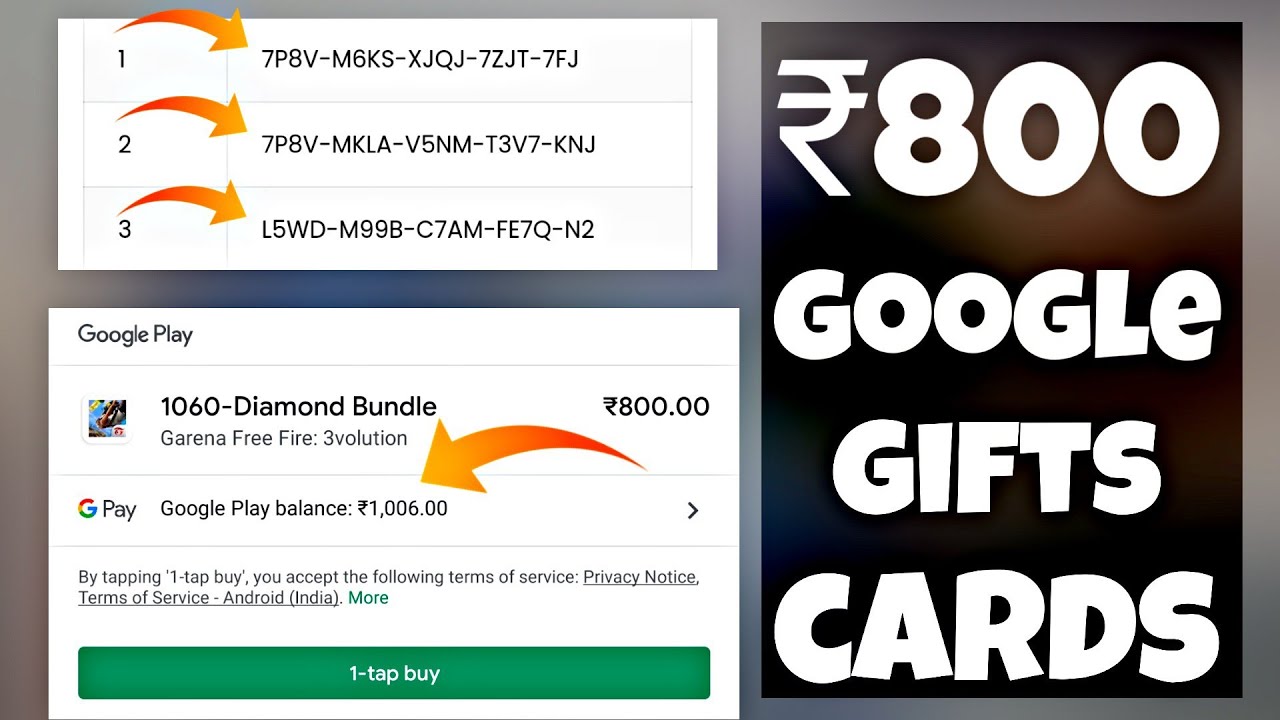 ₹800/- Trick || Google Gift Cards || With Live Proof - YouTube