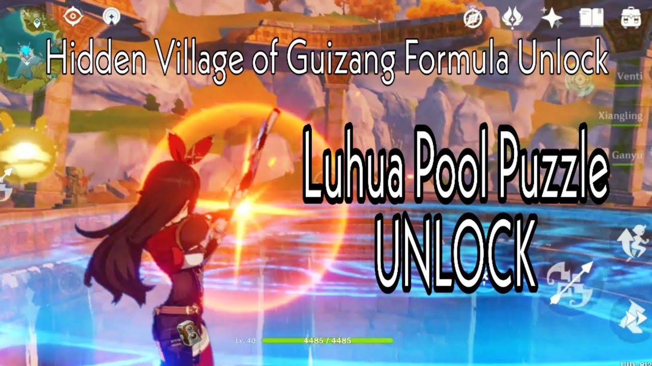 Hidden Palace of Guizang Formula Genshin Impact - Luhua Pool Puzzle - YouTube
