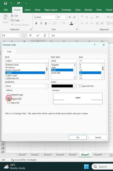 Excel Trick 9 - How to use Superscript and Subscript in Microsoft Excel - YouTube