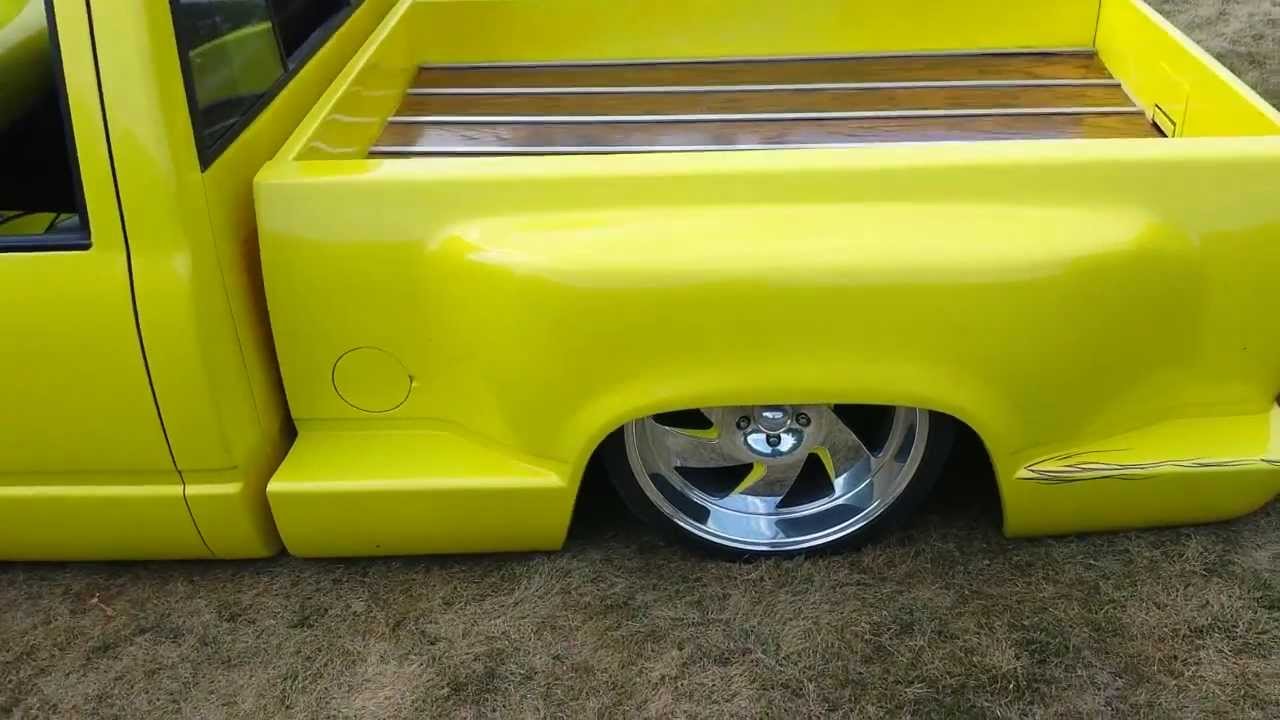 Chevy Silverado on 24" Billets with air ride - YouTube