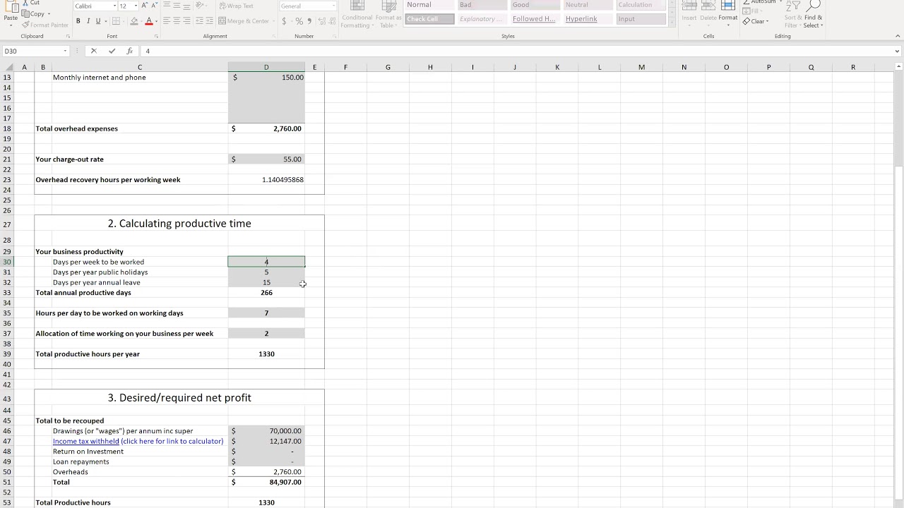 Calculating Charge out Calculator Instructional Video - YouTube