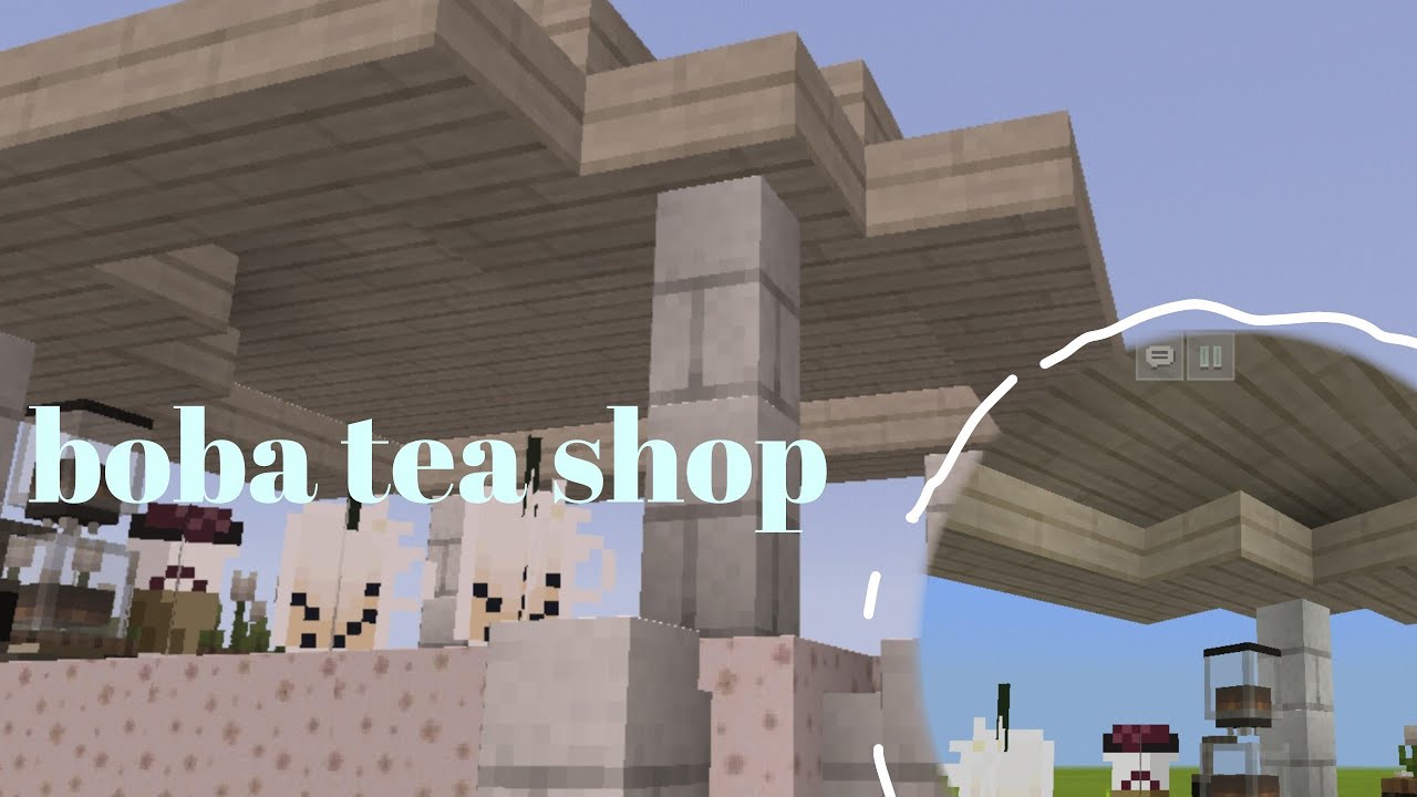 boba tea shop🧾🥛//speed build minecraft pe - YouTube