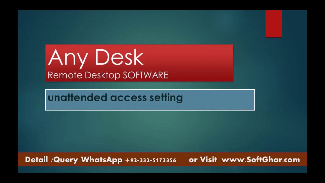 Any Desk Unattended Access Setting | Mansoor Anwar - YouTube