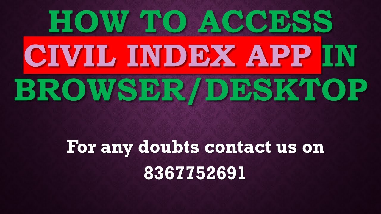 How to access civil index app in browser/desktop I TSPSC-AEE I SSC-JE ...