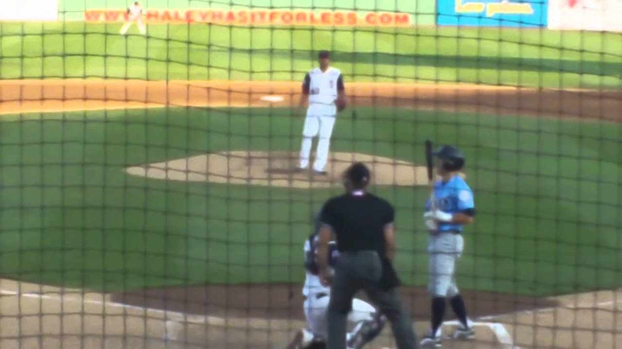 Salem RHP William Cuevas vs. Wilmington LF Alex Hudak, 6.11.13 - YouTube