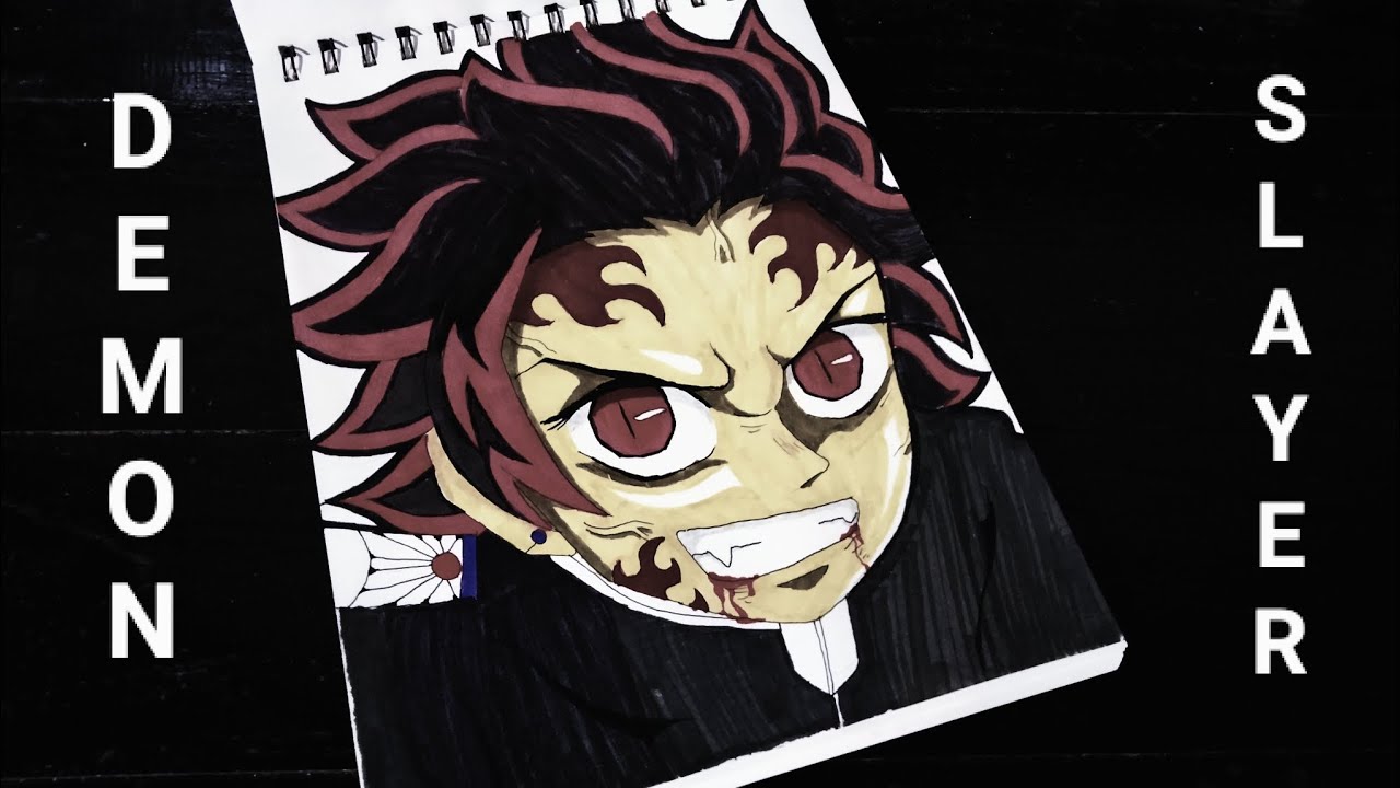 How to draw Tanjiro Demon Mode [kimetsu no yaiba] - YouTube