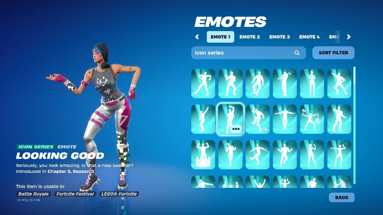 ALL NEW ICON SERIES & TIKTOK EMOTES IN FORTNITE! (Looking Good, Heel ...