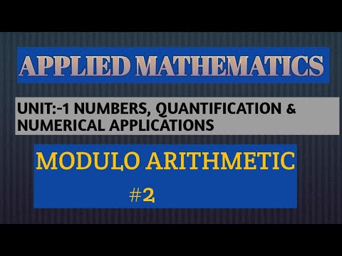 Class : XII APPLIED MATHEMATICS || UNIT:-1 || MODULO ARITHMETIC #2 Flow_with_maths - YouTube