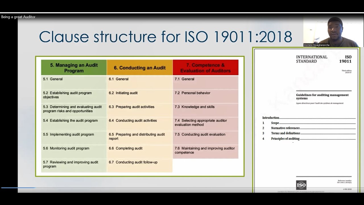 Auditing Guidelines (ISO 19011:2018) - Being a great Auditor - YouTube
