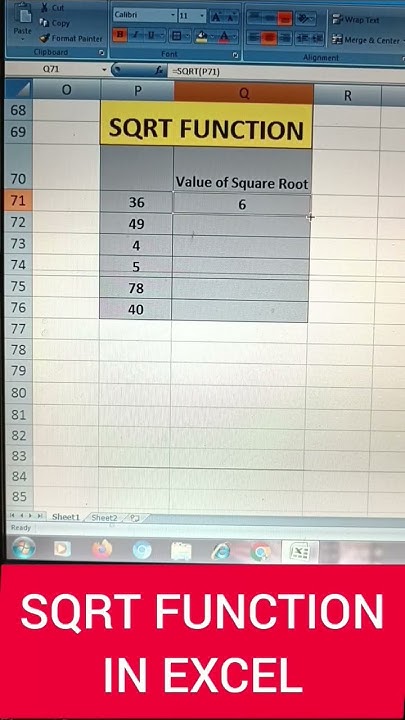 How to find Square Root in Excel? SQRT in Excel ! #excel #short #shorts #exceltips #msexcel # ...