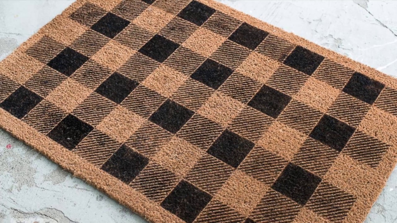 How to stencil your own Buffalo Check door mat! - YouTube