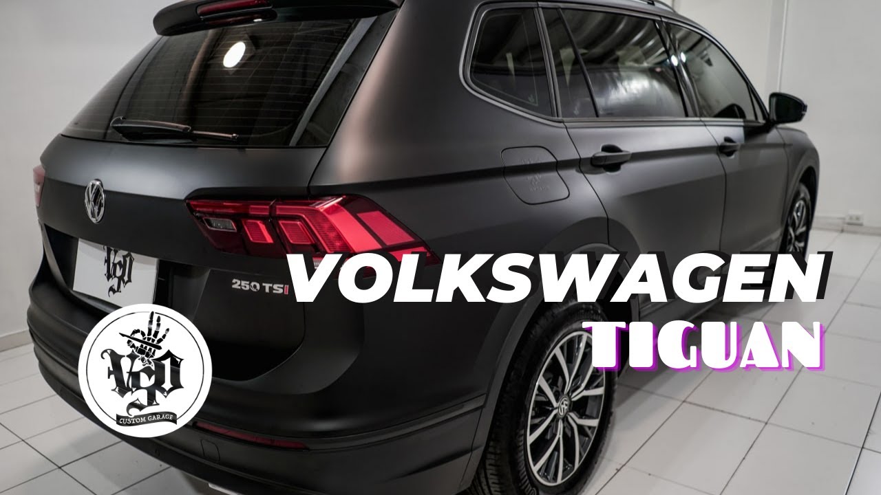 Volkswagen TIGUAN - BLACK SATTIN MATTE WRAP - YouTube