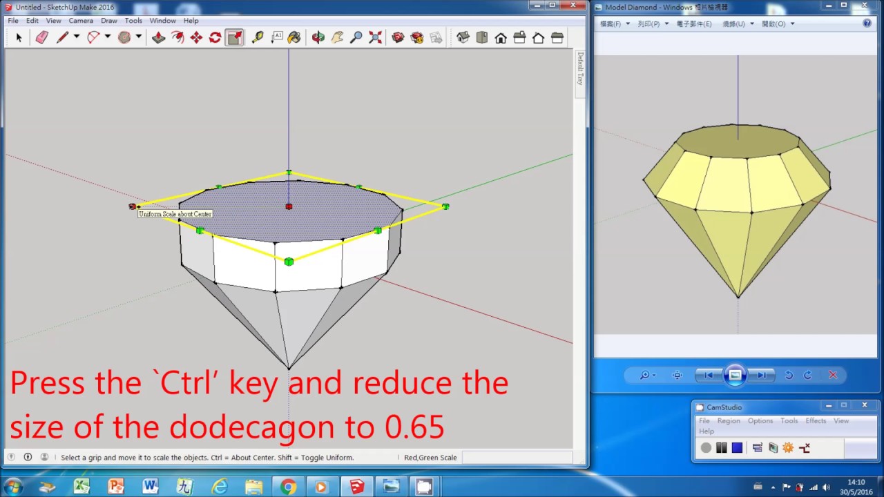 Sketchup Tutorial: Model Diamond - YouTube