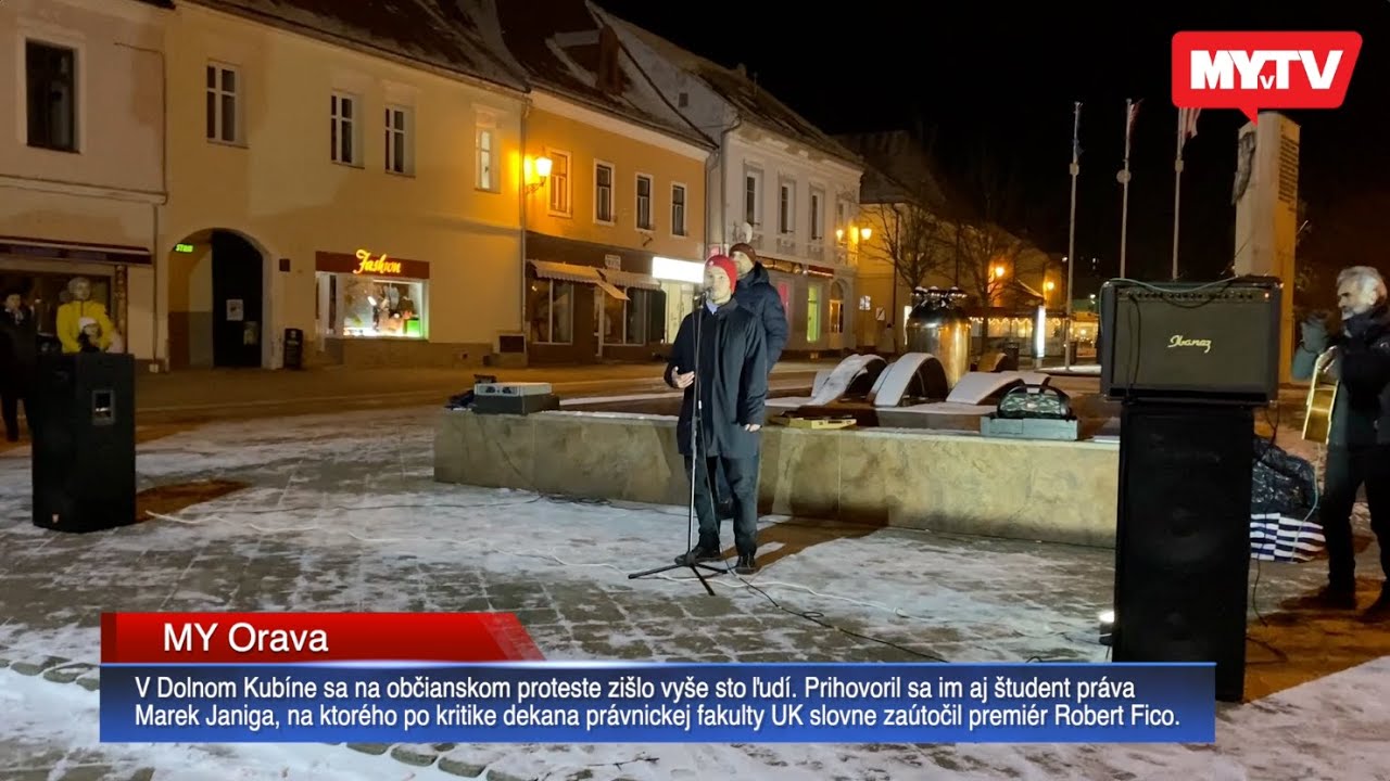 V Dolnom Kubíne sa na proteste zišlo vyše sto ľudí, prihovoril sa im aj ...
