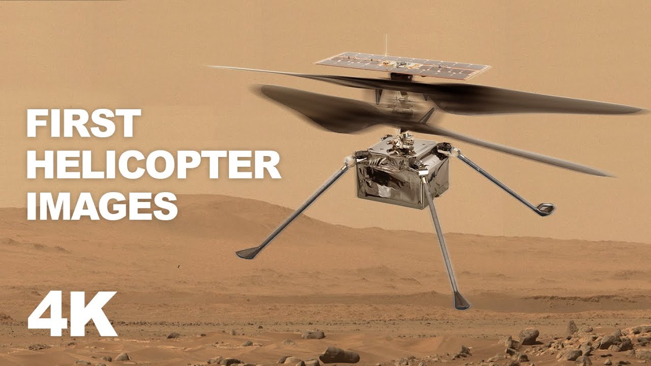 The First Images of Mars Helicopter (Ingenuity) on Mars - YouTube