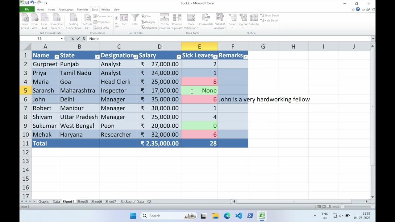 Introduction to Excel - 7 - Sorting Filtering and Data Validation - YouTube