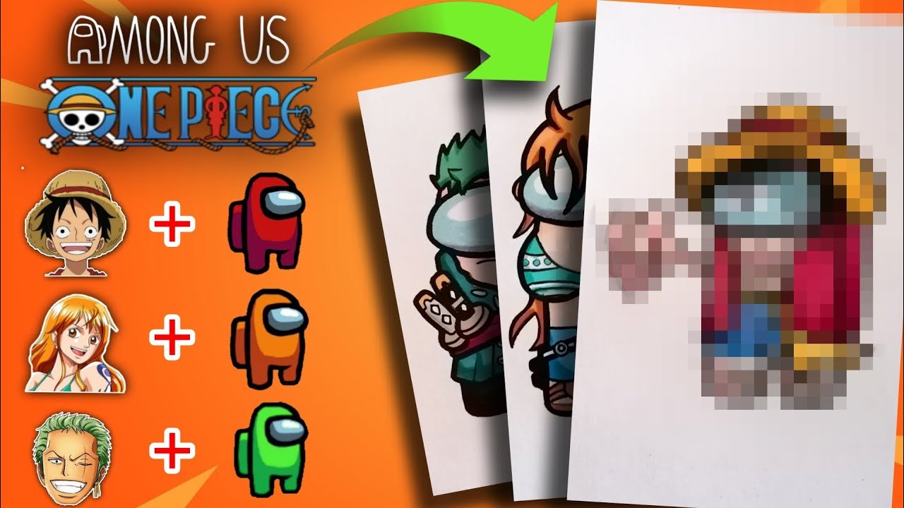FUSIONANDO PERSONAJES DE AMONG US CON ONE PIECE | FUSION ART CHALLENGE ...