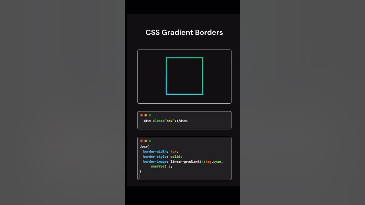 CSS gradient border #csstips #htmlcss #css #learncss #shorts #viral #cssgradient - YouTube