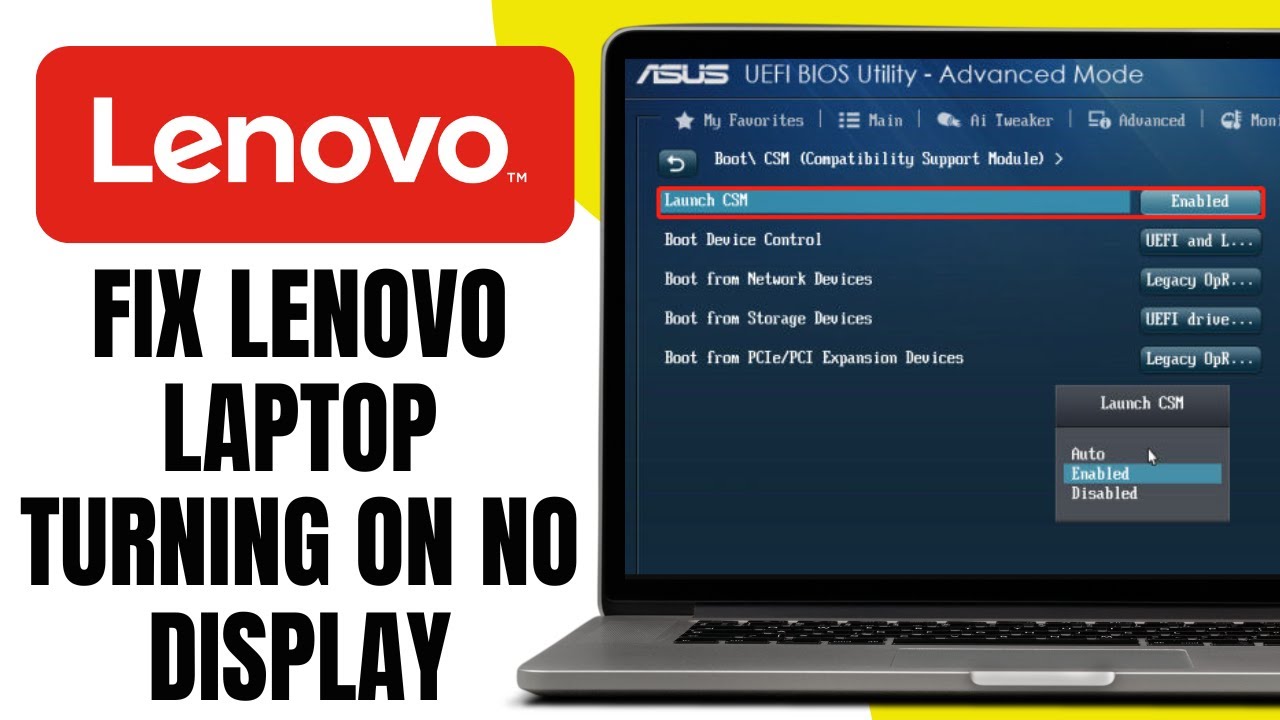 Fix Lenovo Laptop Has Power But No Display/Black Screen - YouTube