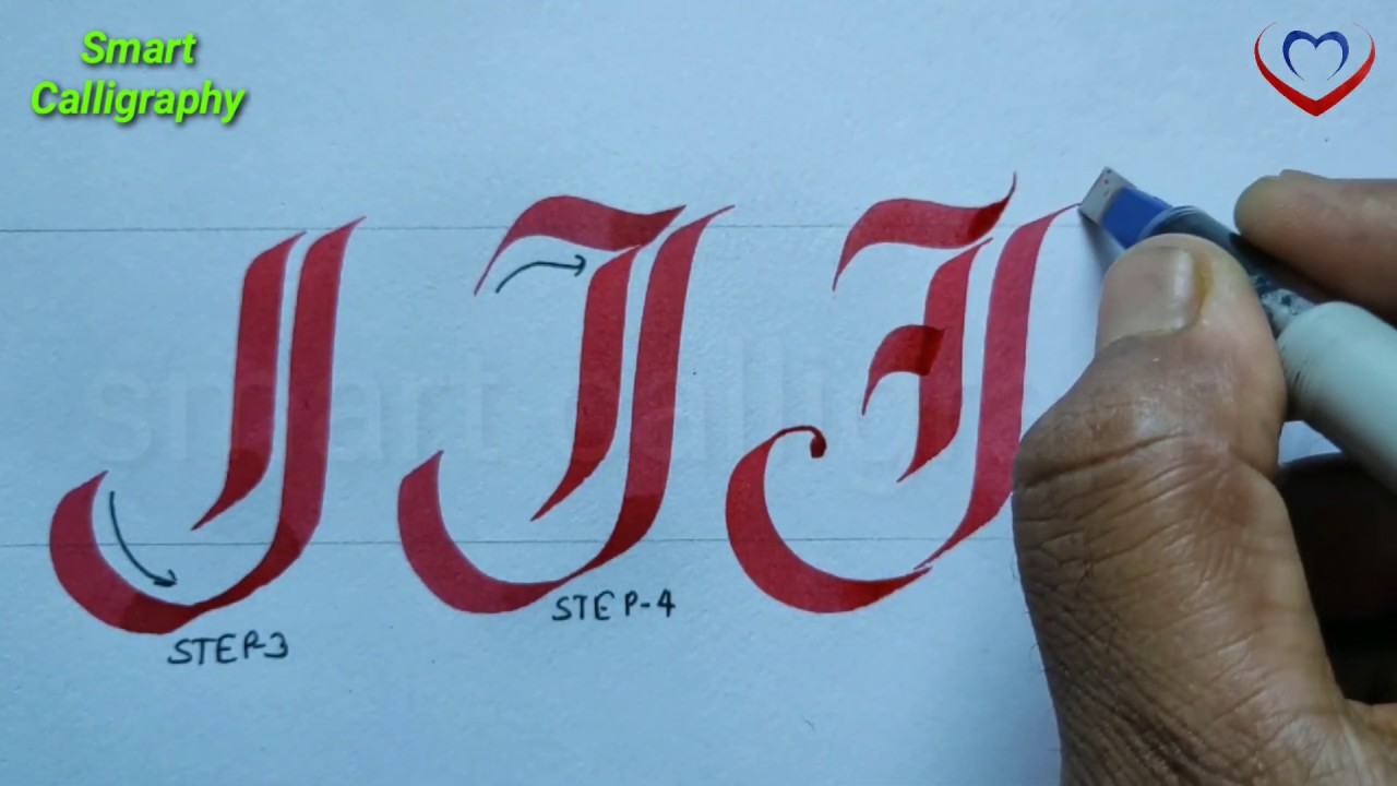 Gothic Calligraphy Alphabet With Strokes