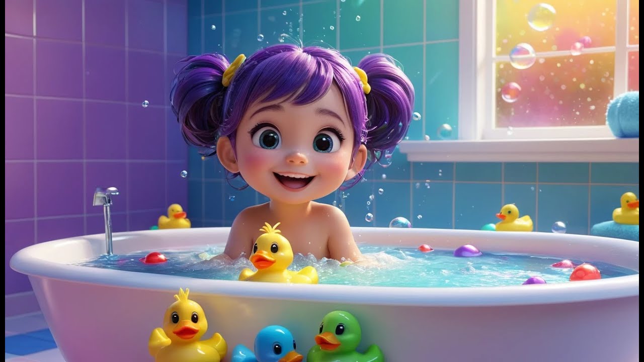 Splish, Splash, A Rainbow Bath | Fun Nursery Rhyme for Kids | Sing ...
