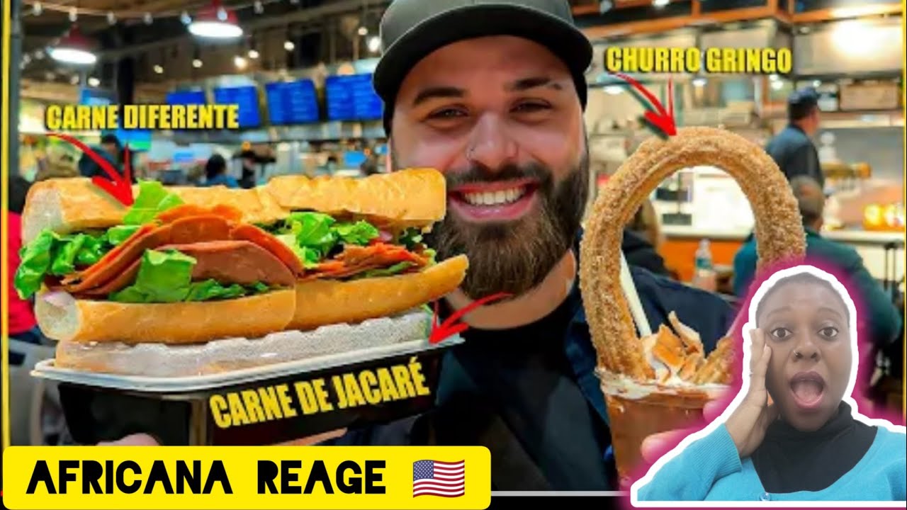 BRASILEIRO COMEU CARNE JACARÉ COMIDA RUA ESTADOS UNIDOS MERCADÃO ...