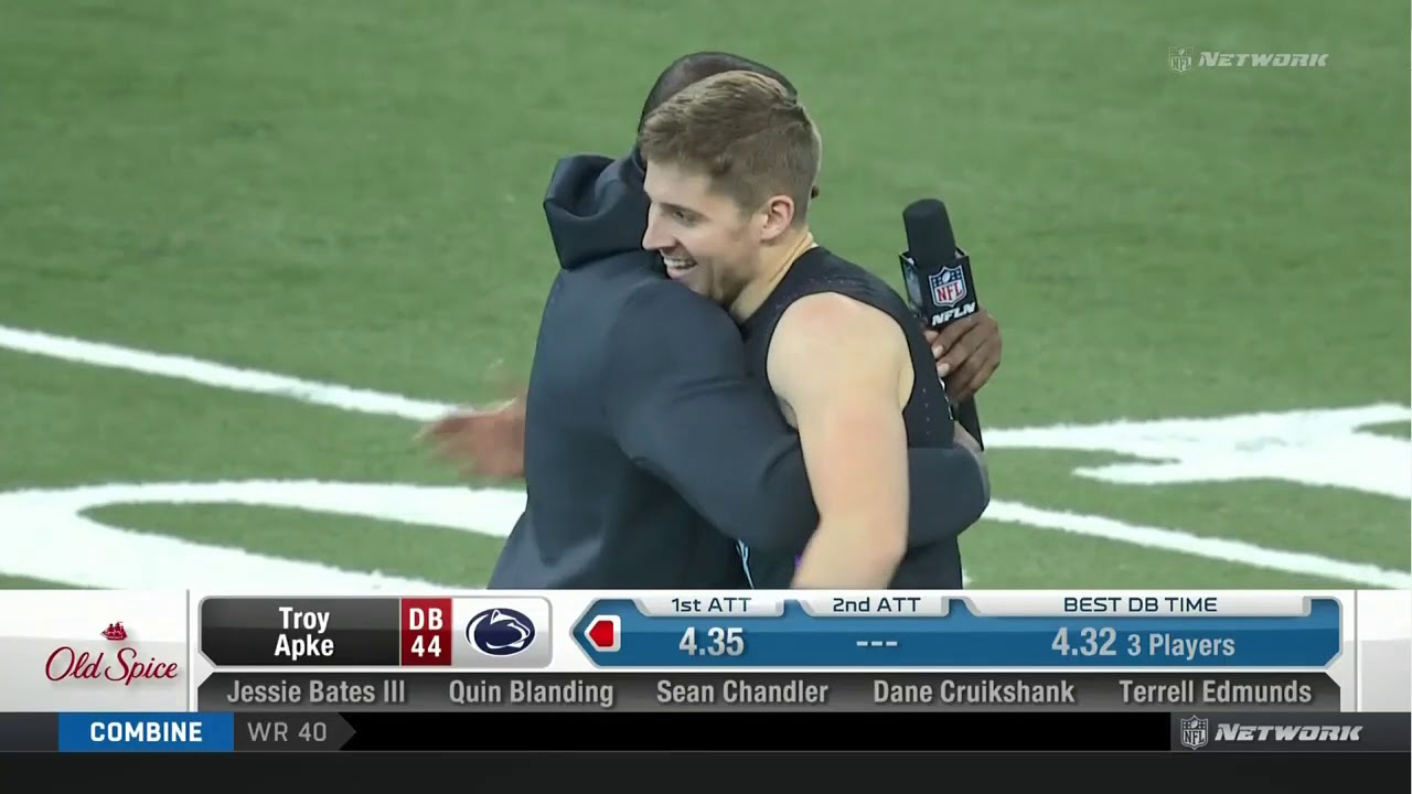 Troy Apke 4.34 Timothy Bates 40 yard dash at 2018 NFL Draft Combine ...