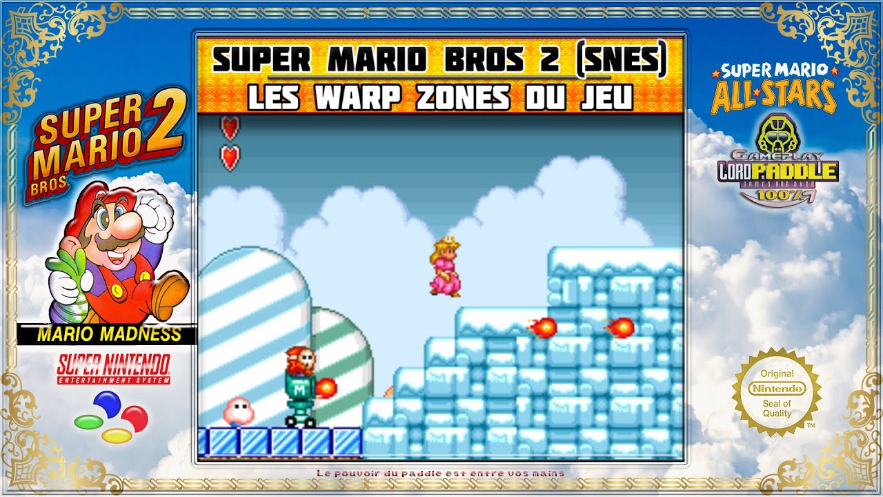 Super Mario Bros 2 (SNES) Les warp zones - Gameplay 100% - YouTube