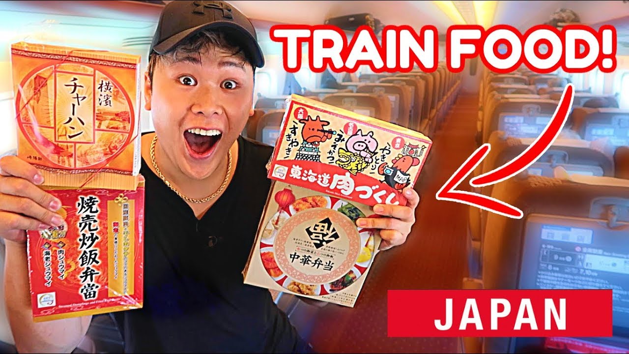 WEIRD JAPANESE TRAIN FOOD on Japan Shinkansen Bullet Train! **BENTO BOX ...