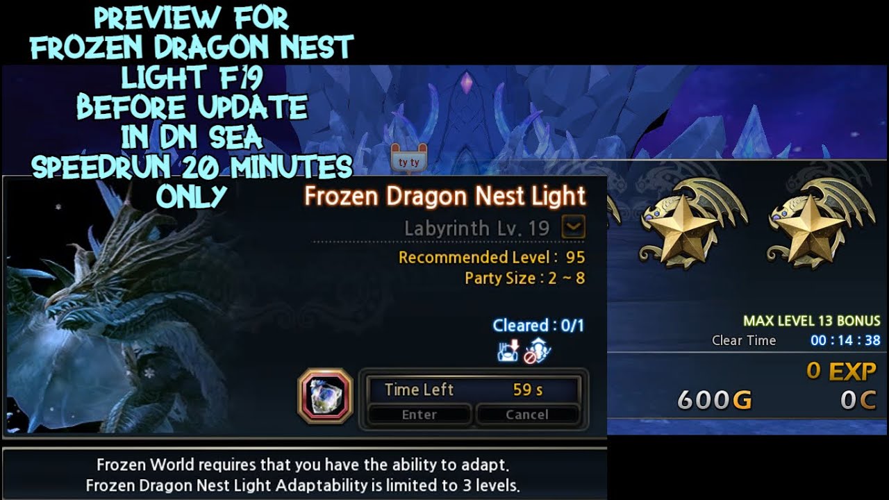 Frozen Dragon Nest Light F19 Speedrun Spoiler Before Update in DN SEA ...