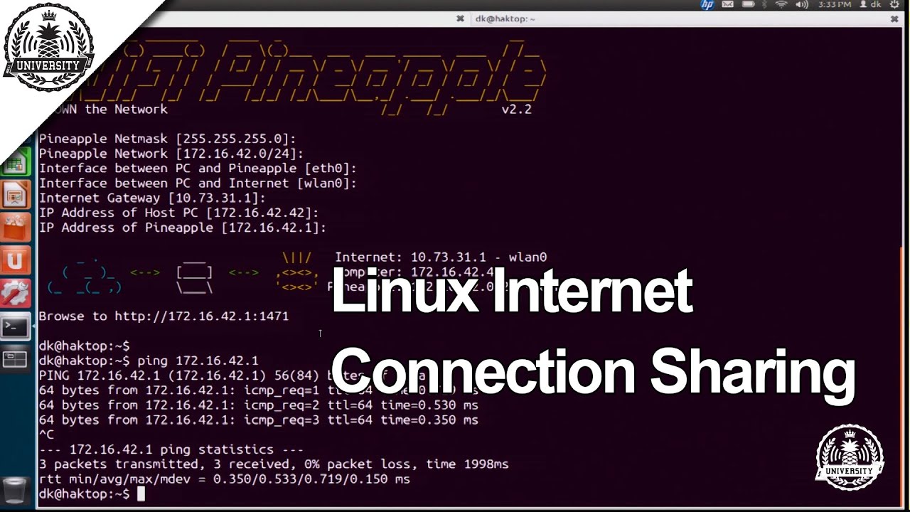 Linux Internet Connection Sharing - WiFi Pineapple Mark V - Pineapple ...