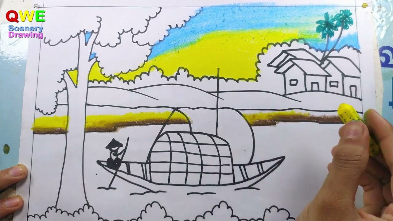 Scenery Drawing Landscape Drawing Easy Drawing Class- 25, 50% OFF