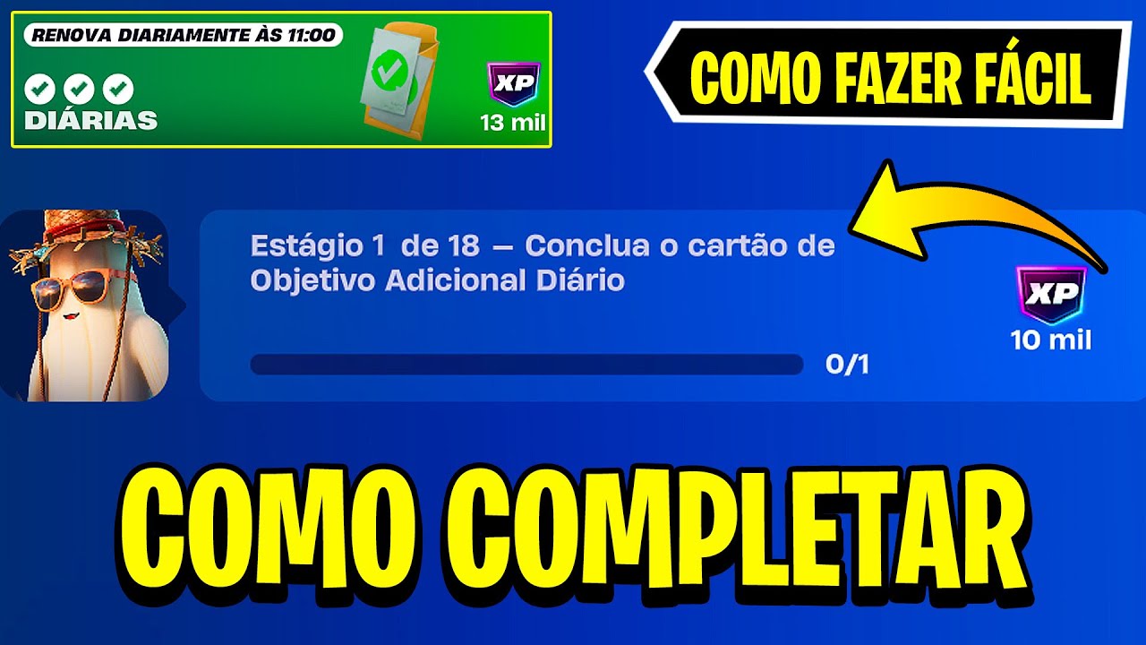 CONCLUA O CARTÃO DE OBJETIVO ADICIONAL DIÁRIO - YouTube
