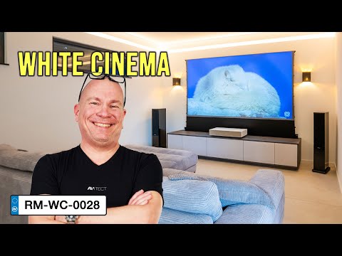 Wohnzimmer Kino: Moderne Stadtvilla mit 110“ Laser TV Möbel [RM-WC-0028]